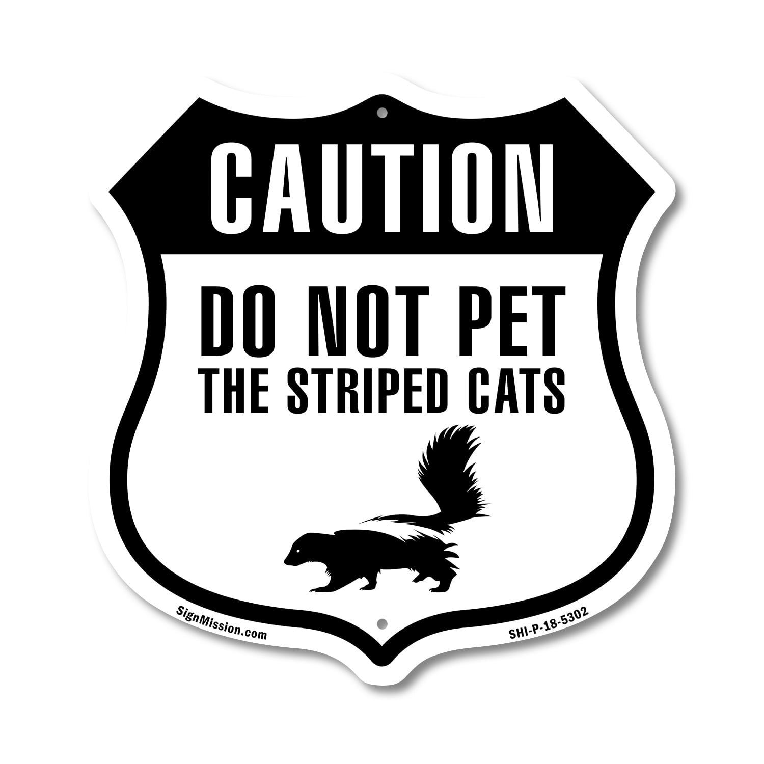 Caution Do Not Pet The Striped Cats Skunk (2 Pack) 18 inch X 18 inch ...