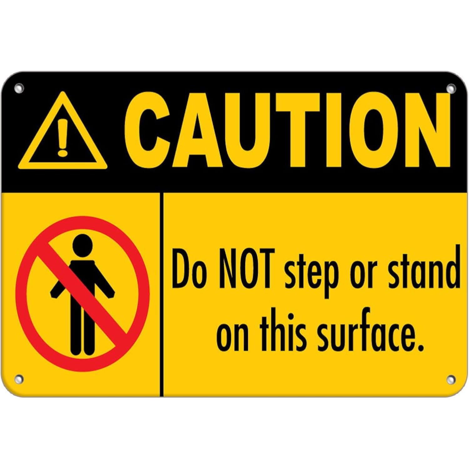 Caution Do Not Step Or Stand on This Surface. Yellow Electrical Labels ...