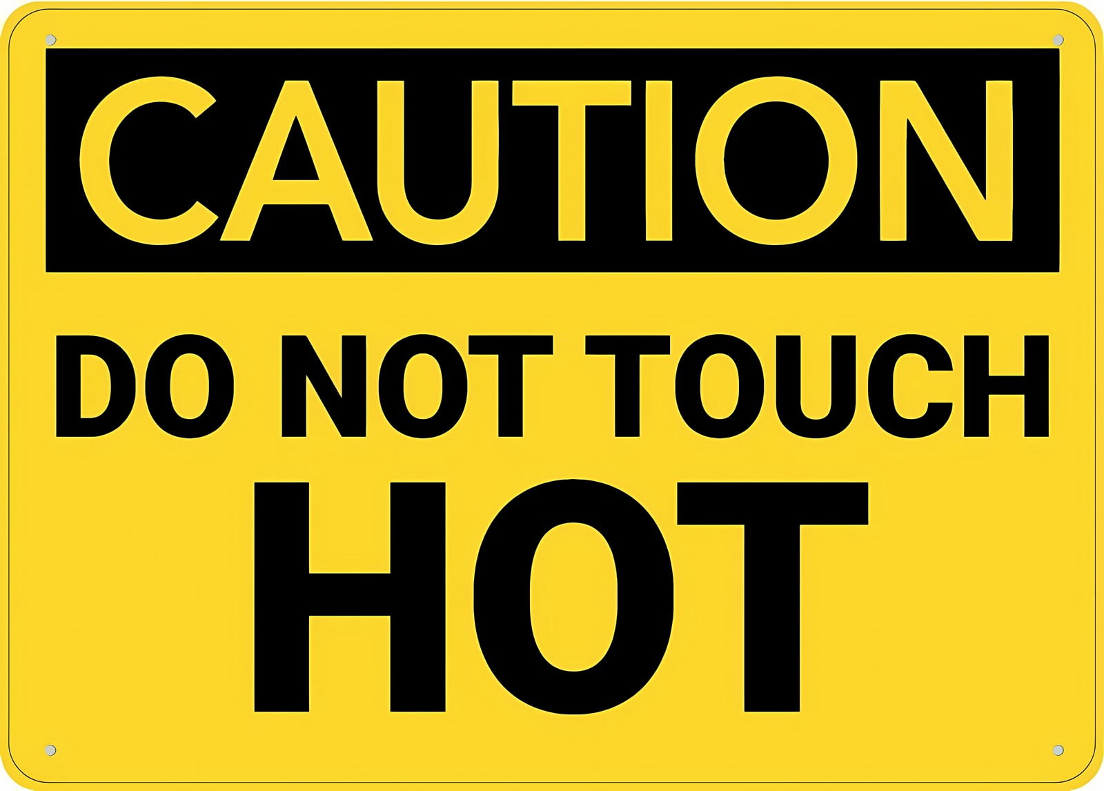 Caution Do Not Touch Hot Tin Sign 12 x 8 Inches - Great for Garden ...