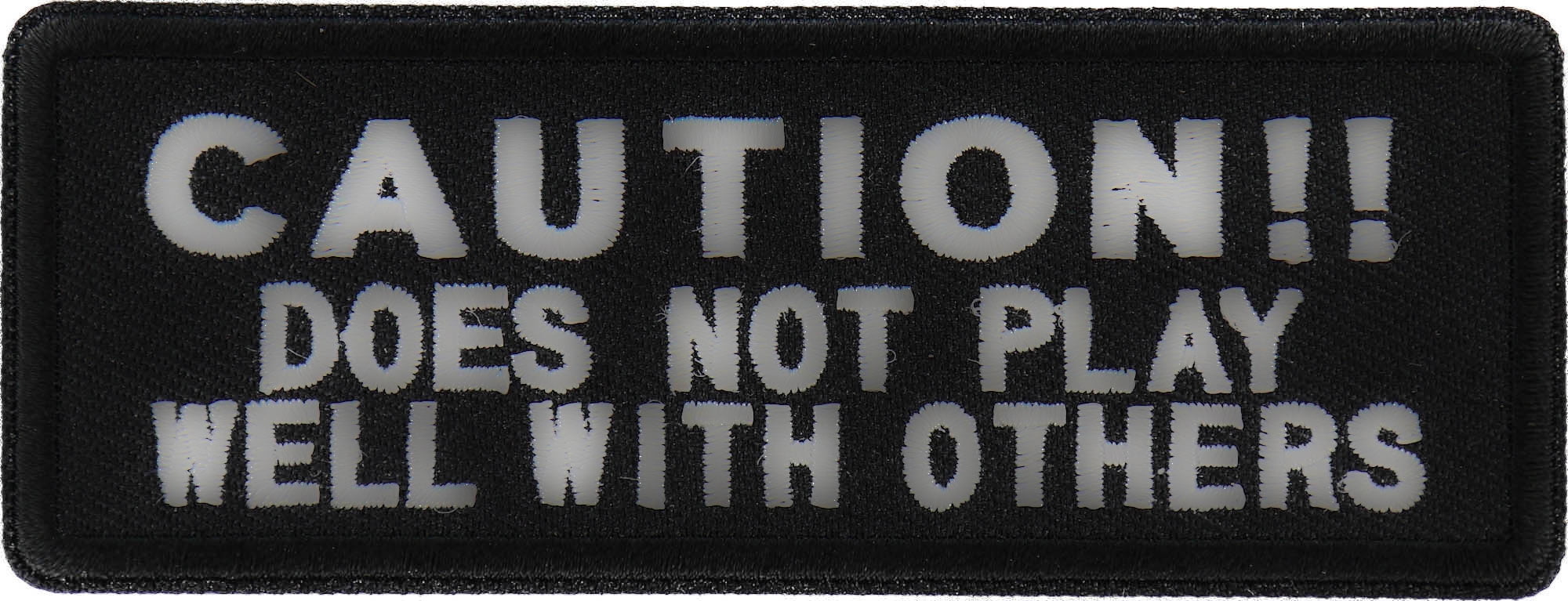 Caution Does Not Play Well With Others Funny Iron on Patch - Walmart.com