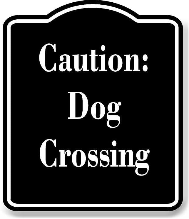 Caution Dog Crossing BLACK Aluminum Composite Sign 15''x18'' - Walmart.com