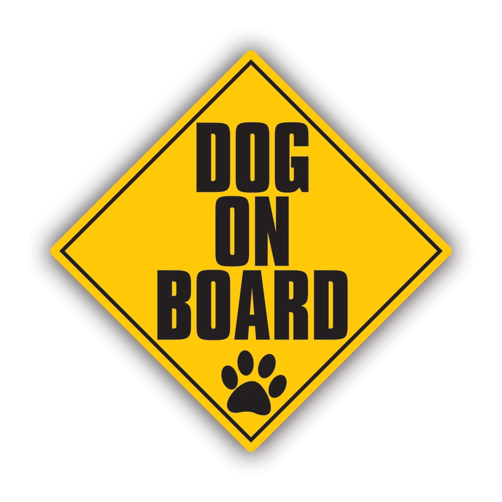 Caution Dog On Board Sign Sticker Decal - Self Adhesive Vinyl ...