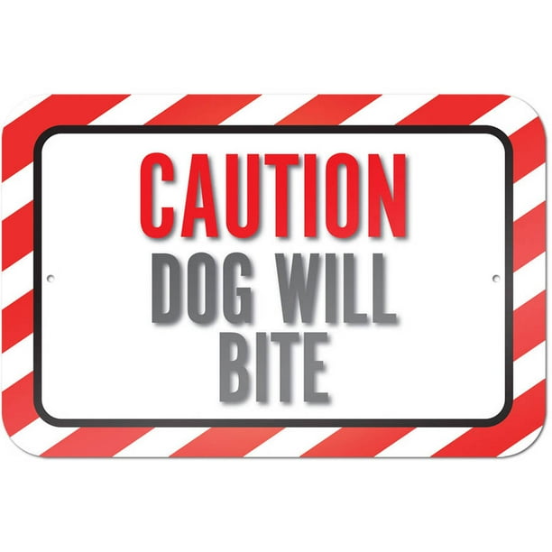 Caution Dog Will Bite Sign - Walmart.com