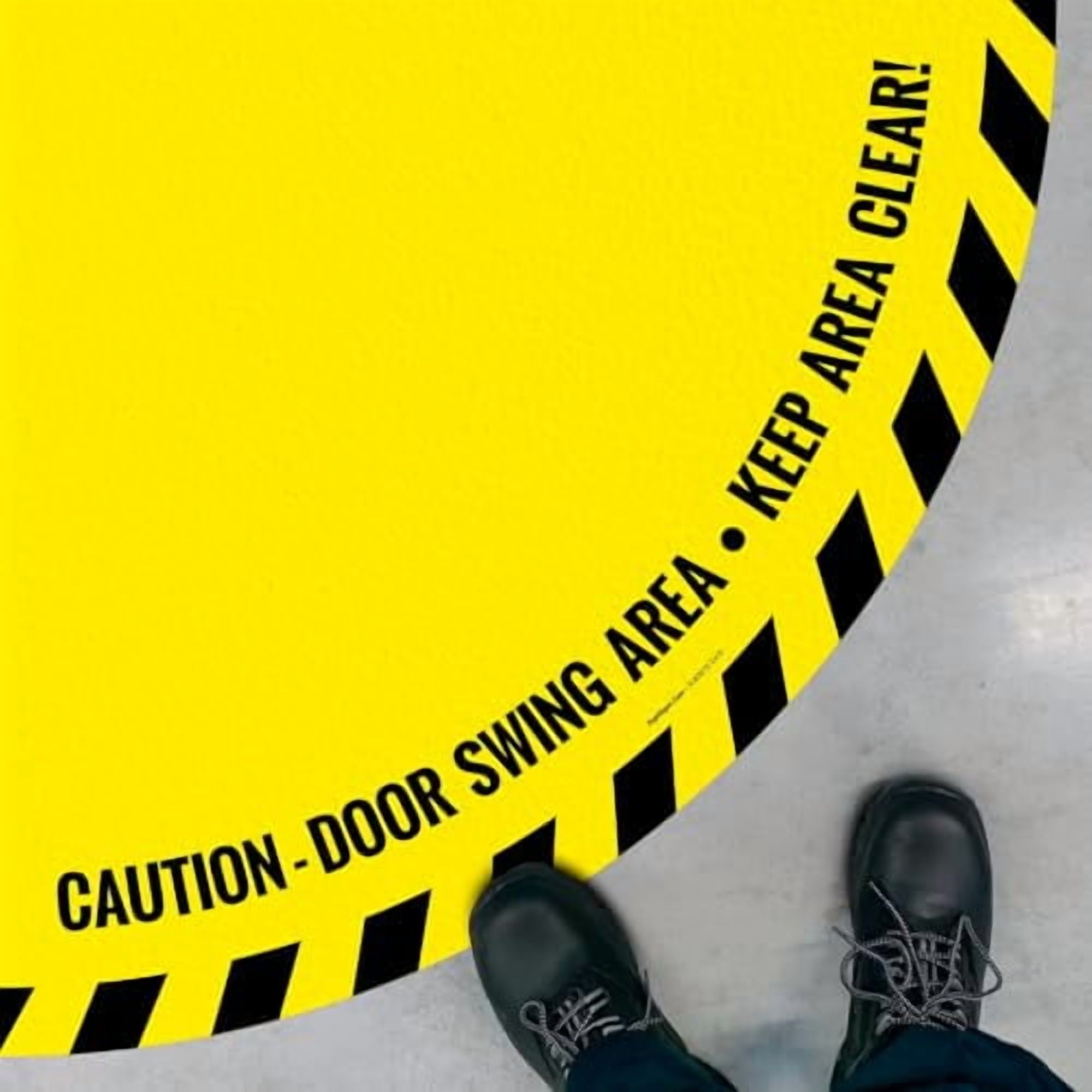 Caution Door Swing Area Keep Area Clear, 30x30 Inches, Floor Decal Anti ...
