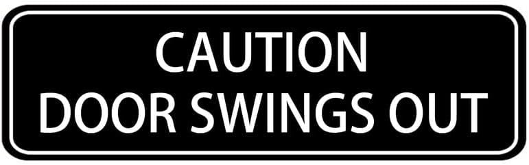 Caution Door Swings Out Sign, Acrylic 10"X3" Self Adhesive Door Sticker ...