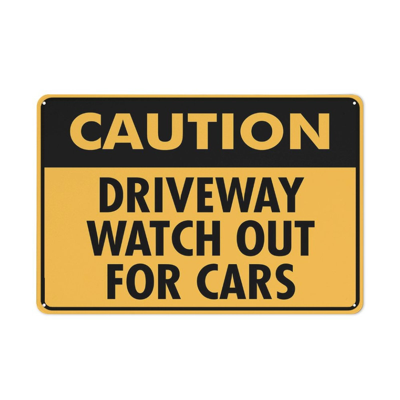 Caution Driveway Watch Out For Cars Sign 8X12 Inch Rust Free Aluminum ...