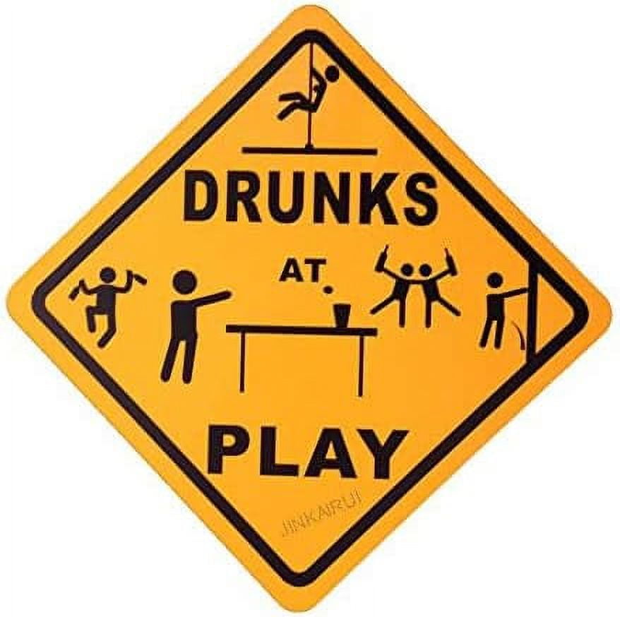 Caution Drunks at Play Crossing Sign Metal Tin Sign 12x12 Inch ...