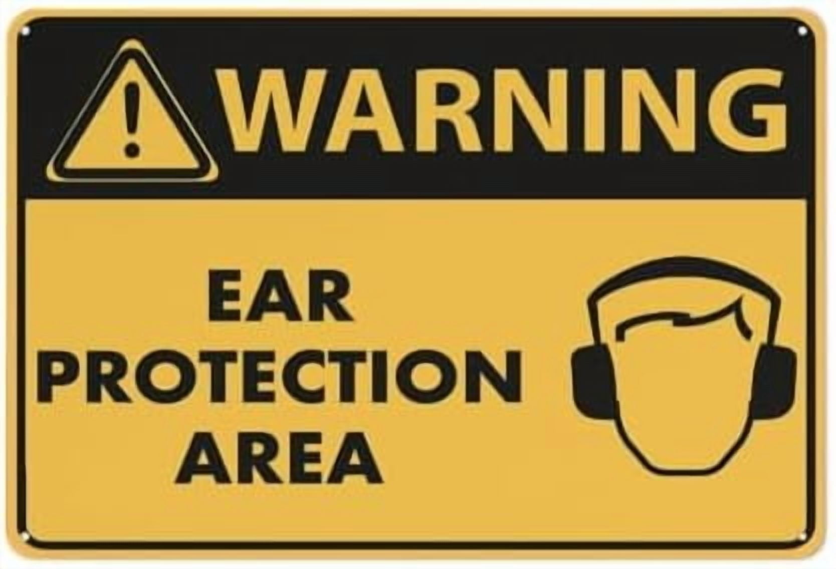 Caution Ear Protection Area Sign Funny Decor For House Door Office ...