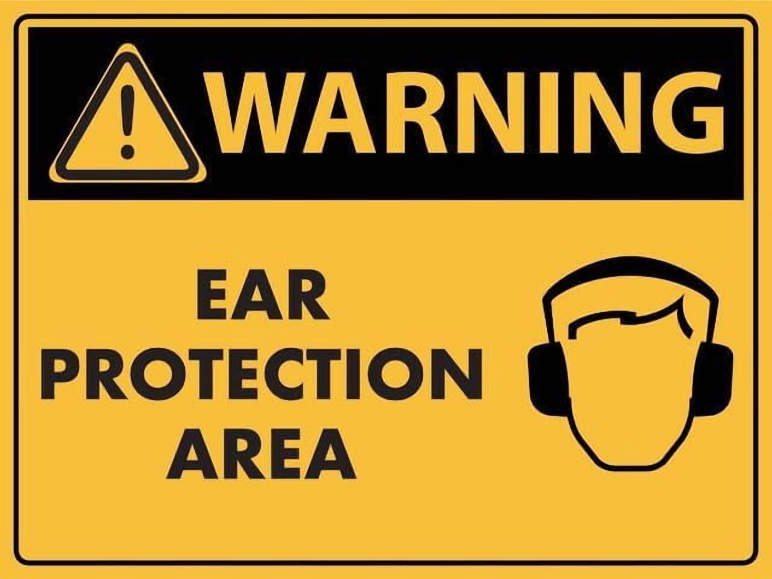Caution Ear Protection Area Sign Rustic Metal Tin Sign Home Outdoor Art ...