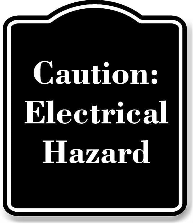Caution Electrical Hazard BLACK Aluminum Composite Sign 15''x18 ...