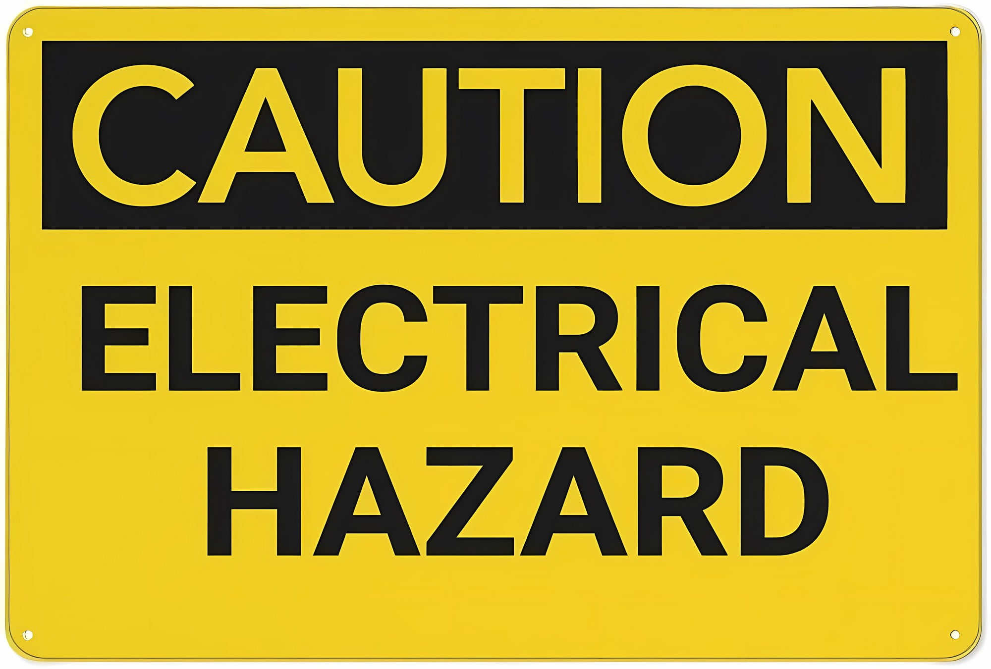 Caution Electrical Hazard Warning Sign - 8"x12" Rust Free Aluminum ...