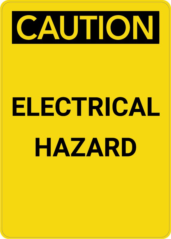 Caution Electrical Hazard Warning Sign Metal 12"X8" Rust Free Aluminum ...