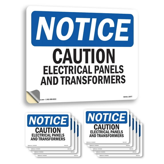 Caution Electrical Panels And Transformers OSHA Notice Vinyl Decal ...
