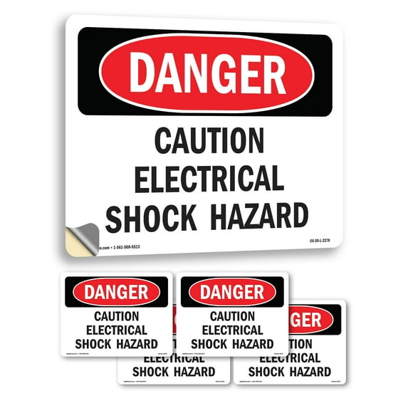 Caution Electrical Shock Hazard OSHA Danger Vinyl Decal Label 24 Inch x ...