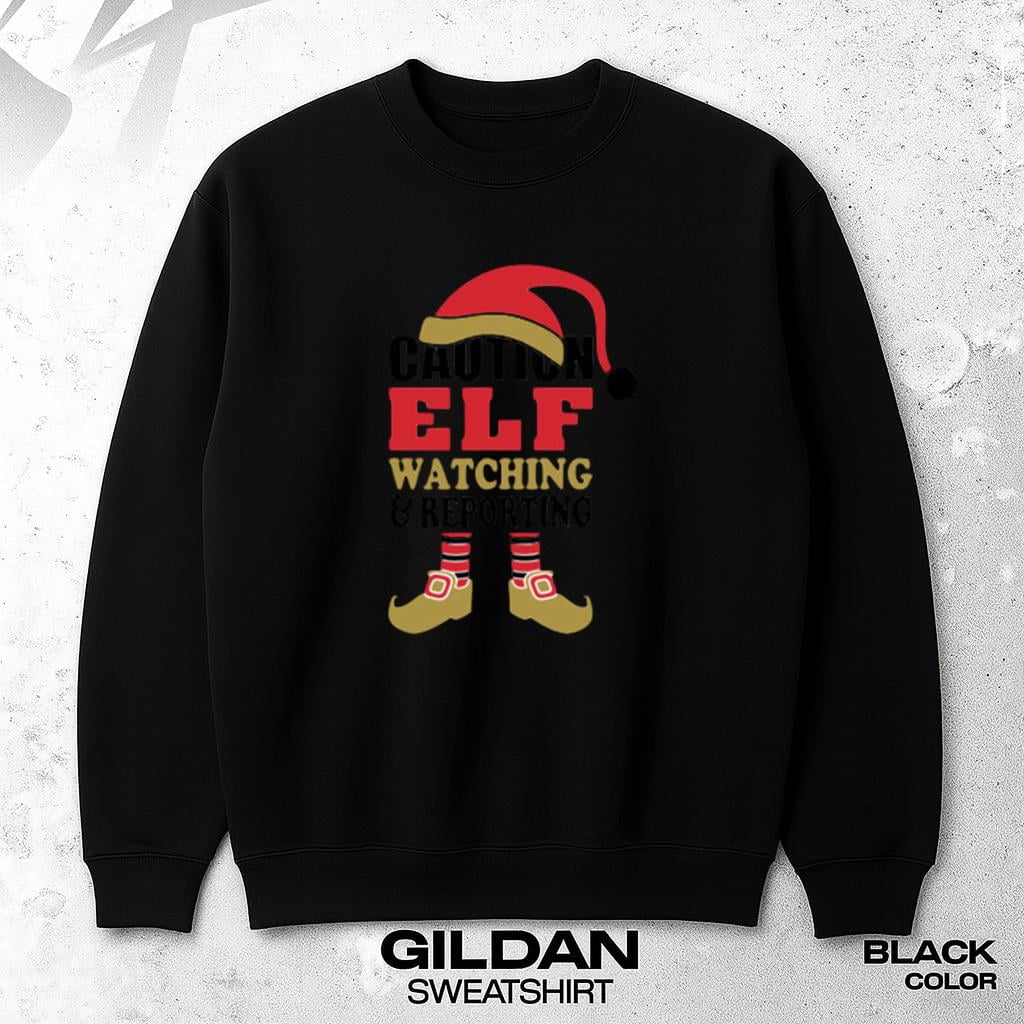 Caution Elf Watching And Reporting Funny Holiday Christmas Humor Art ...