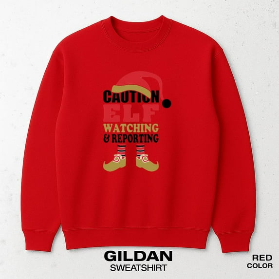 Caution Elf Watching And Reporting Funny Holiday Christmas Humor Art ...