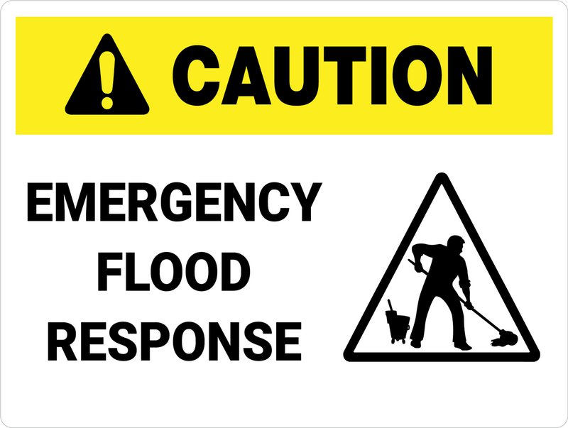 Caution Emergency Flood Response Rust Free Aluminum 12 X 8 In ...