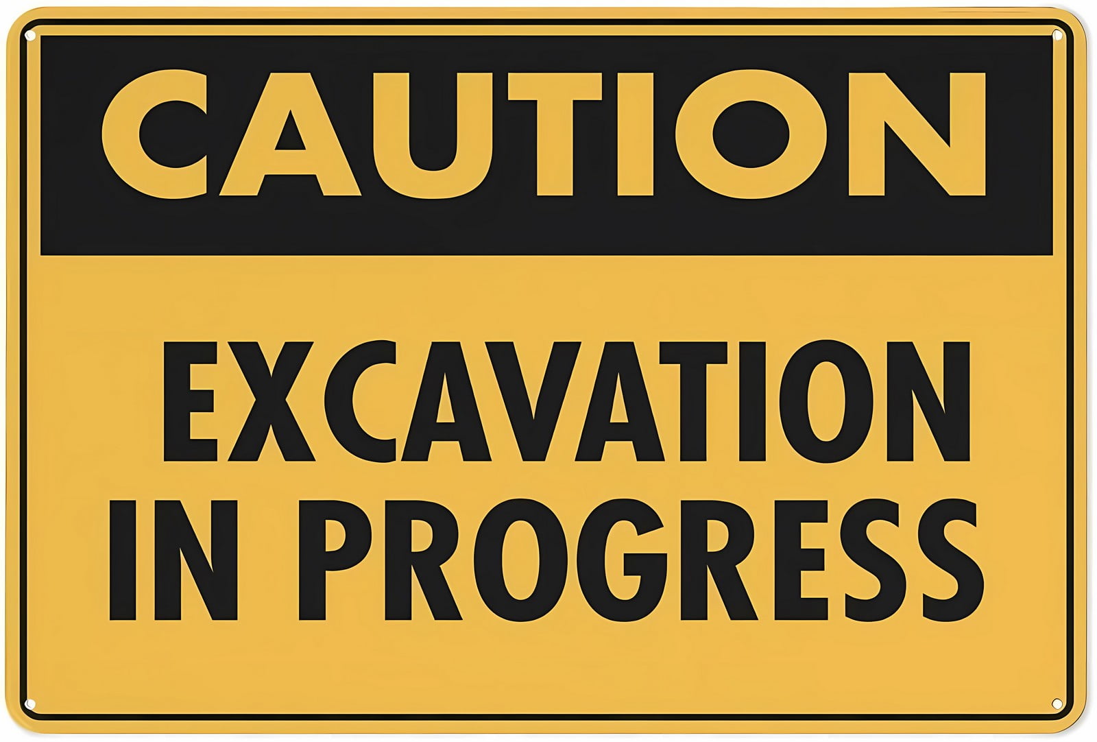 Caution Excavation in Progress Reflective Aluminum Warning Sign 12 x 8 ...