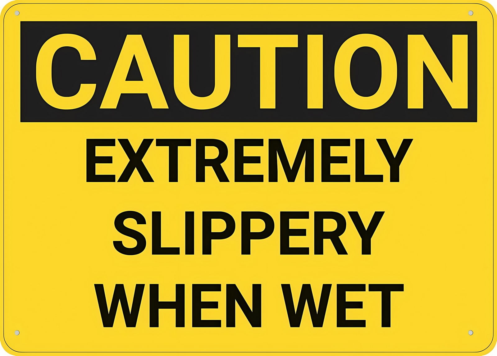Caution Extremely Slippery When Wet Sign 12 x 8 Inches - Rust-Free ...