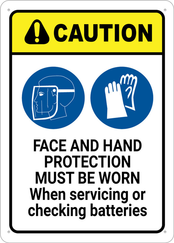 Caution Face And Hand Protection Must Be Worn With Graphic Sign 12X8 ...