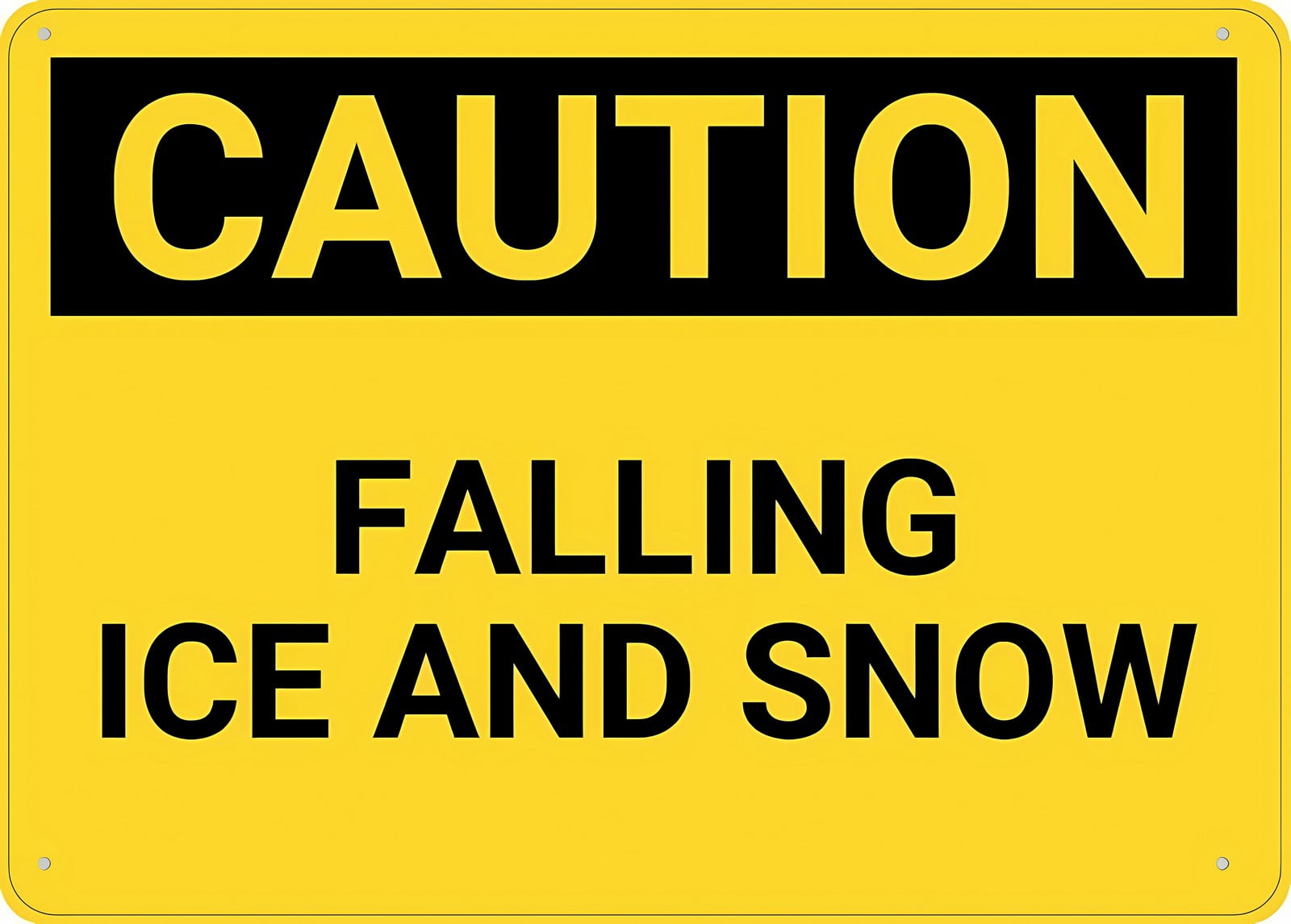 Caution Falling Ice and Snow Metal Aluminum Sign 12 x 8 Inches - Pre ...