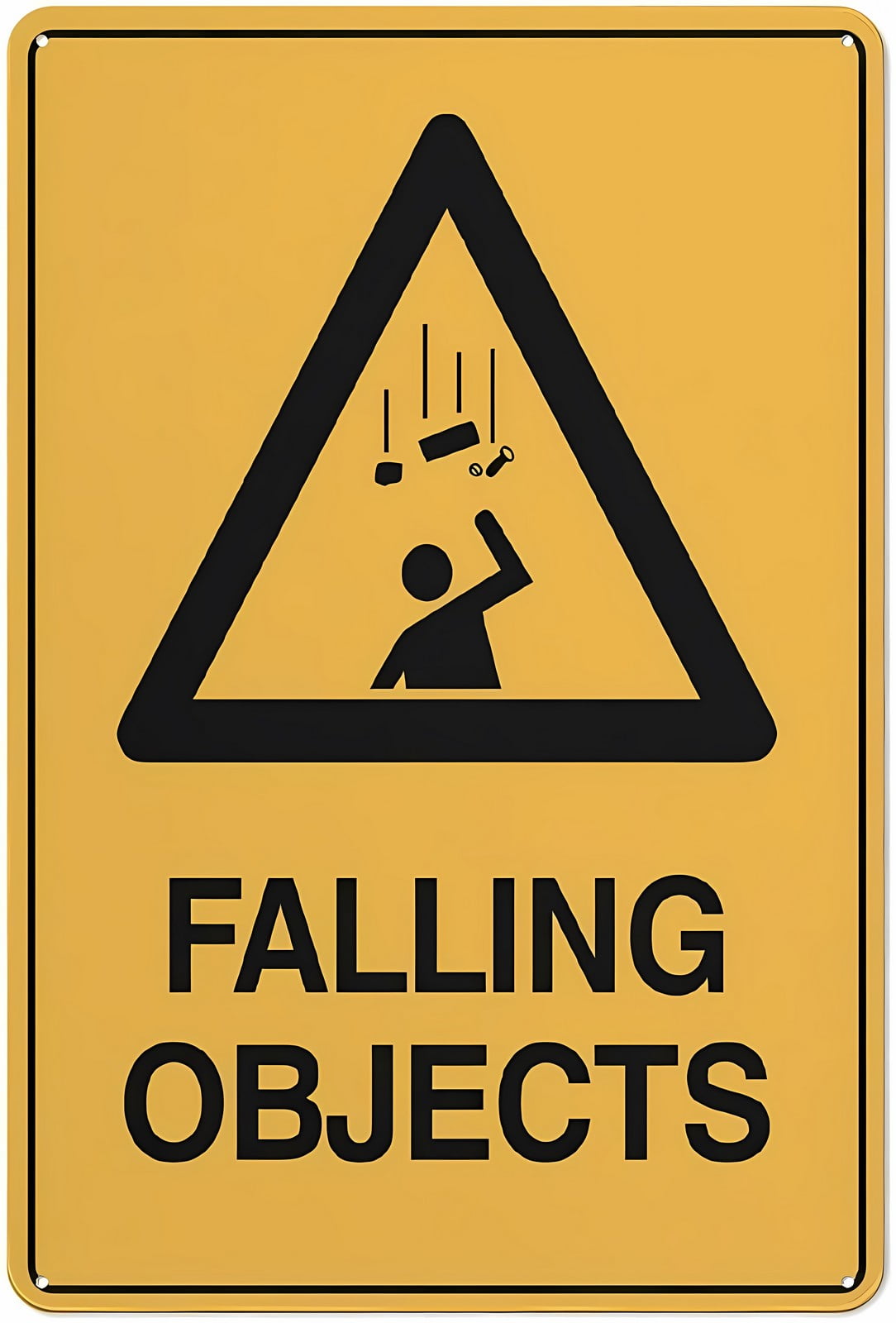 Caution Falling Objects Reflective Aluminum Warning Sign 12 x 8 Inches ...