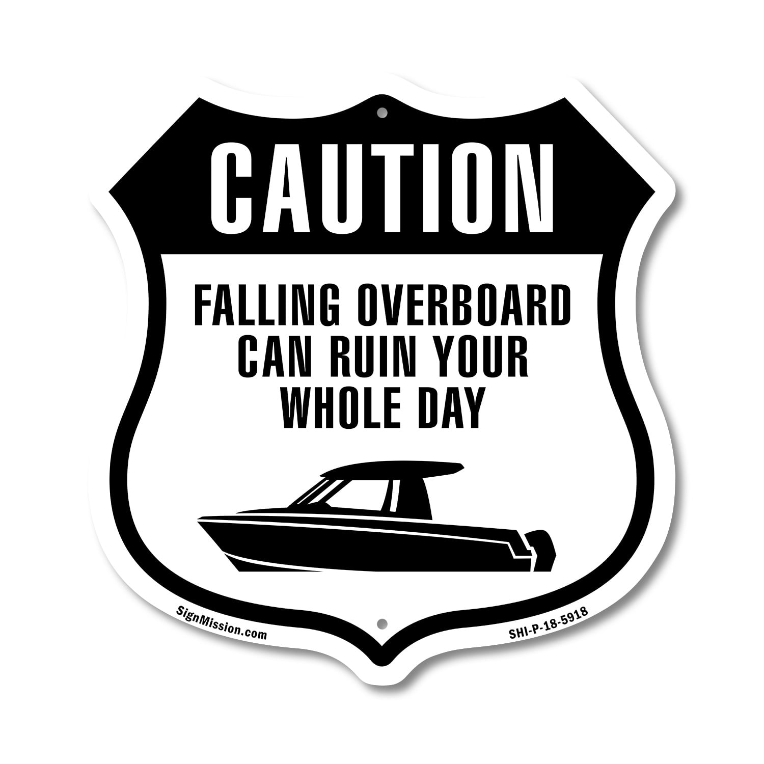 Caution Falling Overboard Can Ruin Your Whole Day (2 Pack) 6 inch X 6 ...