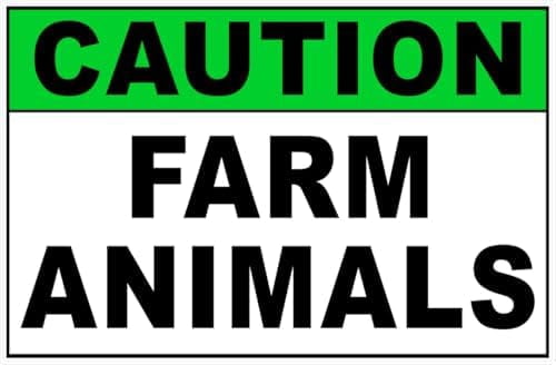Caution Farm Animals Sign - Business 8"x12" Metal Sign Plaque for Man ...