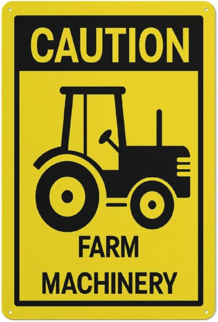 Caution Farm Machinery Reflective Aluminum Sign - 8"x12", Rust Free ...