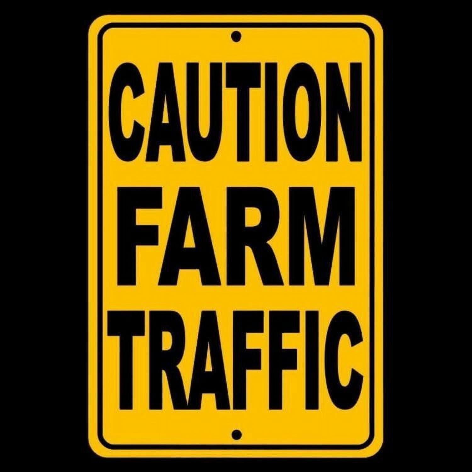 Caution Farm Traffic Metal Sign farmer barn tractor deere harvester ...