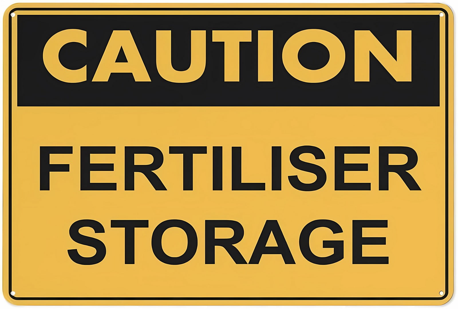 Caution Fertiliser Storage Reflective Aluminum Warning Sign 12 x 8 ...
