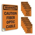 Caution Fiber Optic Cable OSHA WARNING Vinyl Decal Label 18 Inch x 12 ...