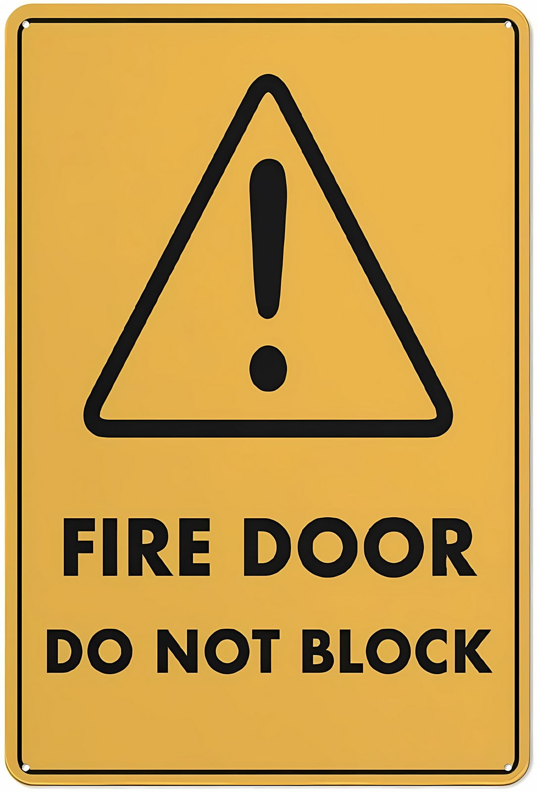 Caution Fire Door Do Not Block Reflective Aluminum Warning Sign 12 x 8 ...