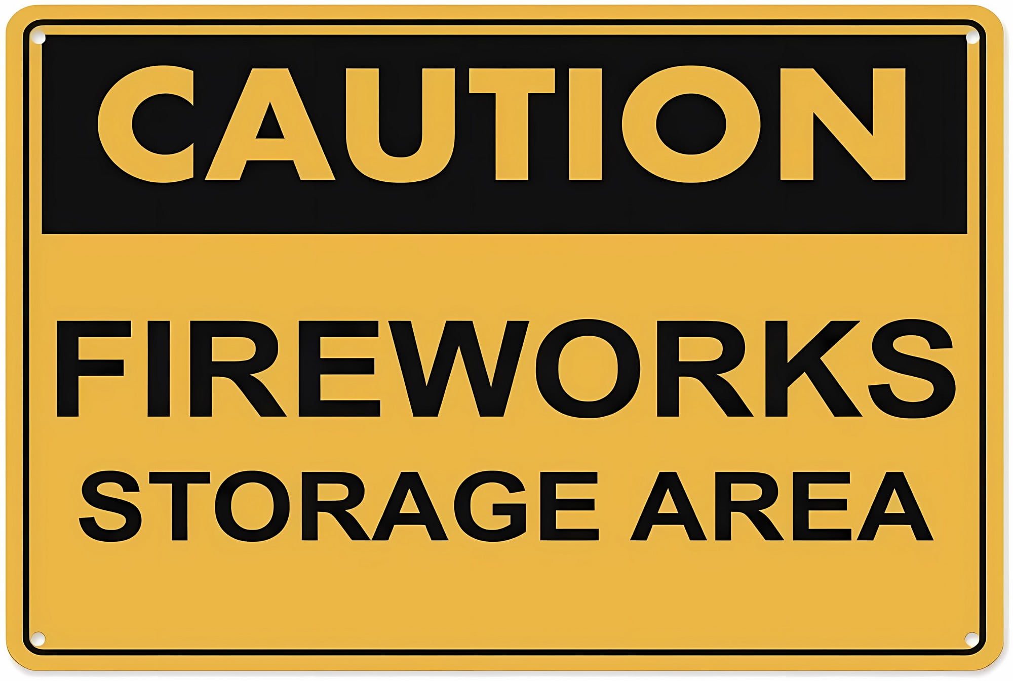 Caution Fireworks Storage Area Aluminum Tin Warning Sign 8"x12" - For ...