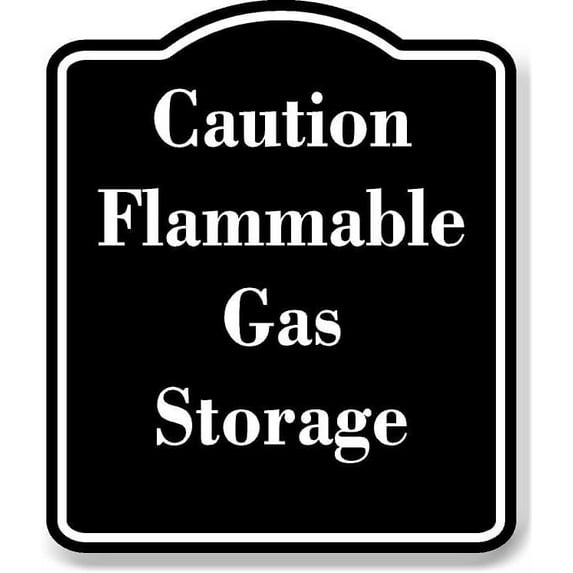 Caution Flammable Gas Storage BLACK Aluminium Composite Sign 8.5''x10 ...