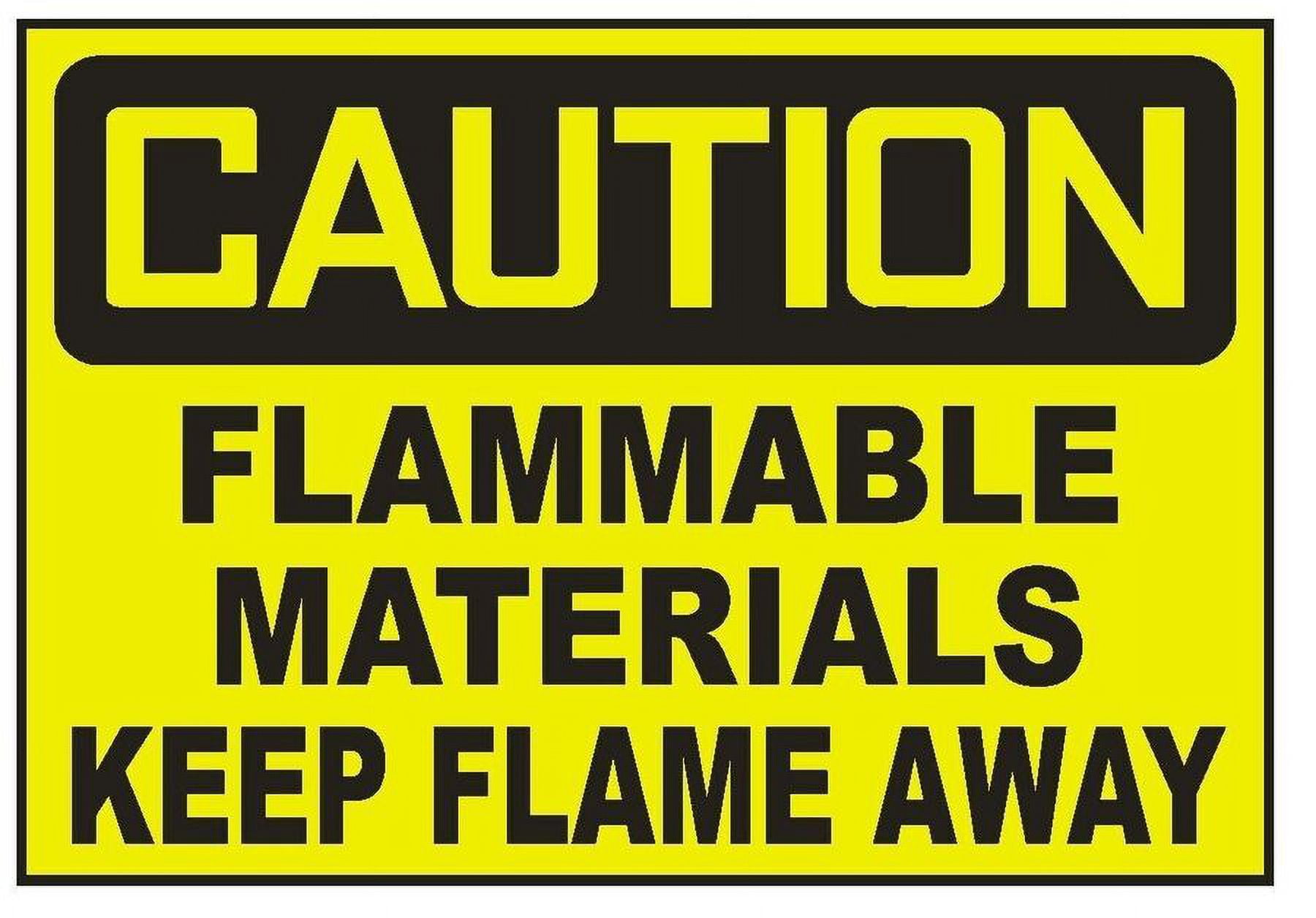 Caution Flammable Materials Keep Flame Away metal aluminium Sign Safety ...
