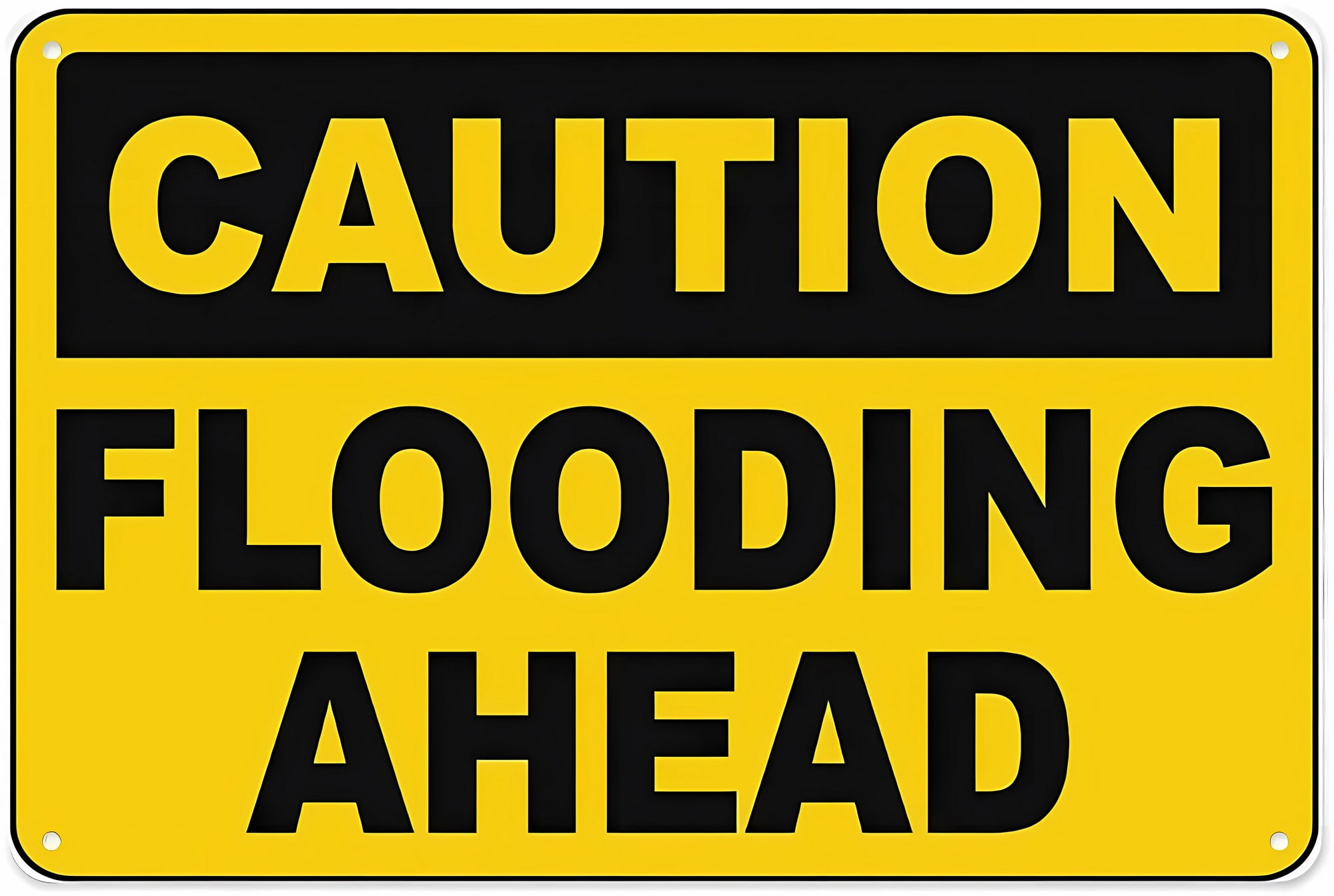 Caution Flooding Ahead Sign - 8"x12" Aluminum Tin Warning Sign for Home ...