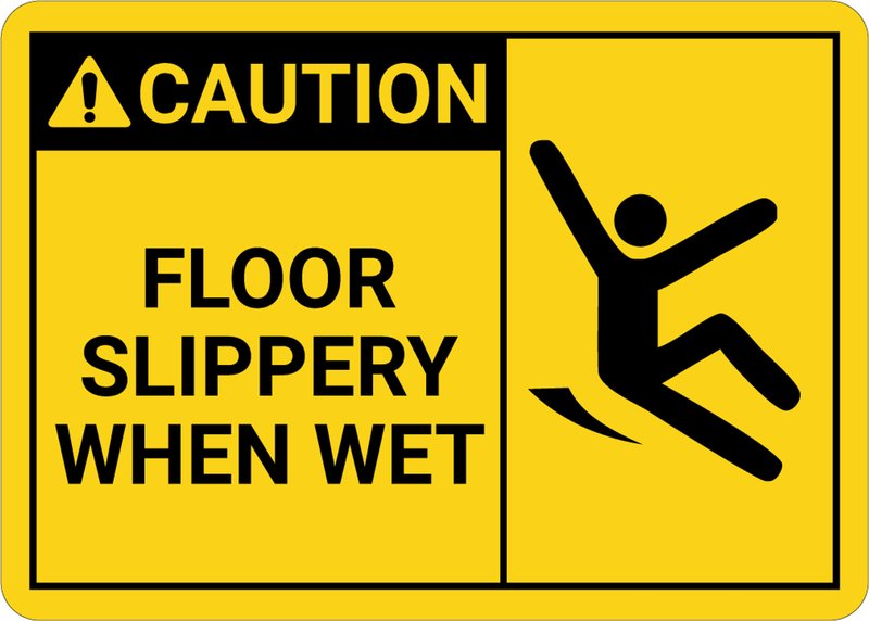 Caution Floor Slippery When Wet 12 X 8 Inches Rust Free Aluminum Metal ...
