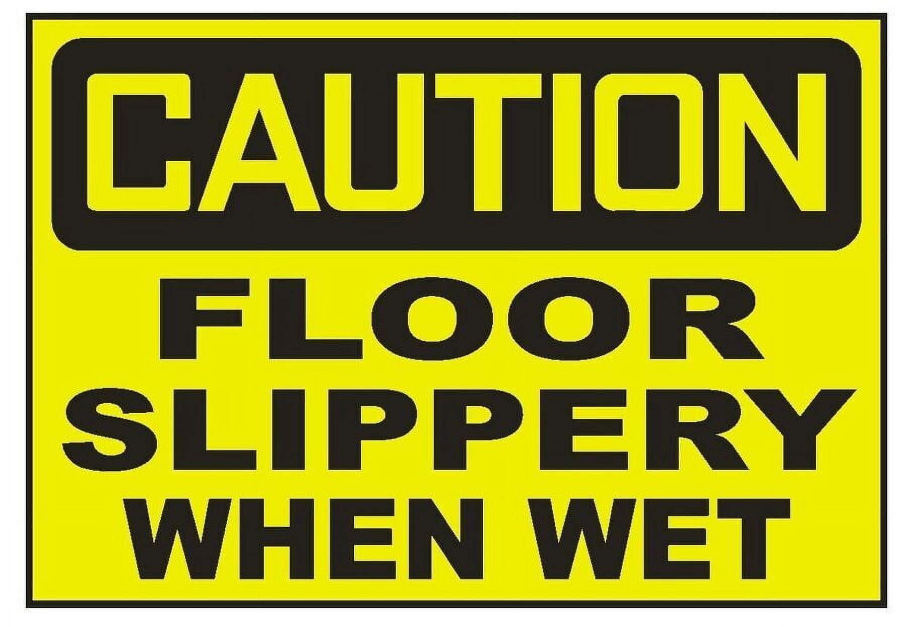 Caution Floor Slippery When Wet metal aluminium Sign Safety Decal Sign ...