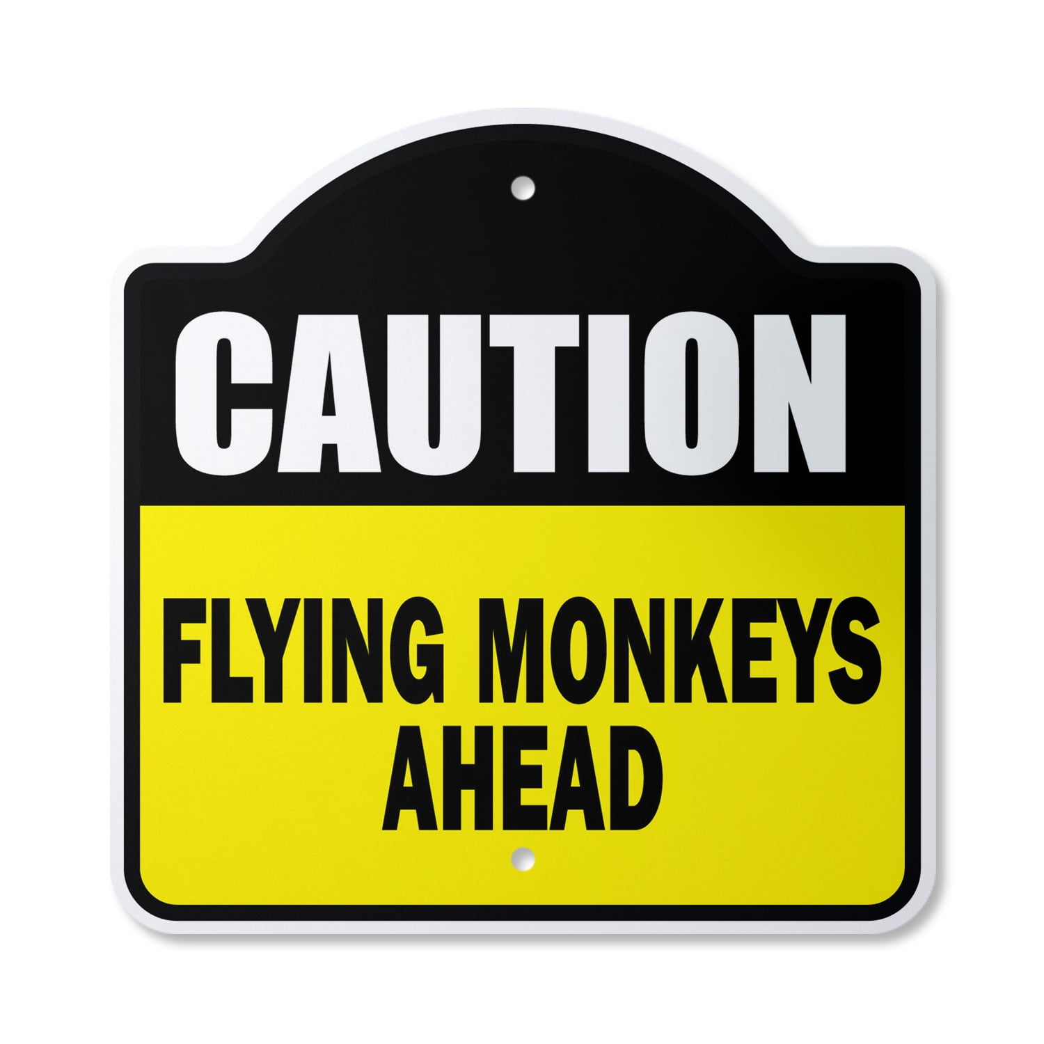 Caution Flying Monkeys Ahead 14" X 14" Sign | Indoor/Outdoor Plastic ...