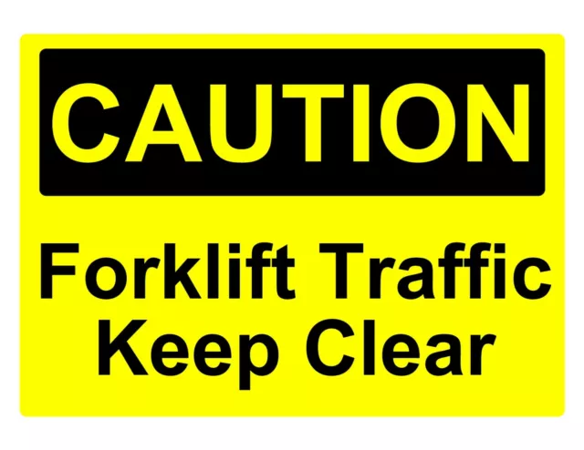 Caution Forklift Traffic Osha Decal Safety Sign Sticker Usa Made Phone ...