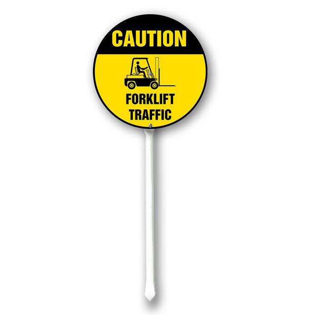 Caution: Forklift Traffic Sign Yard Stake Outdoor, Aluminum, Metal ...