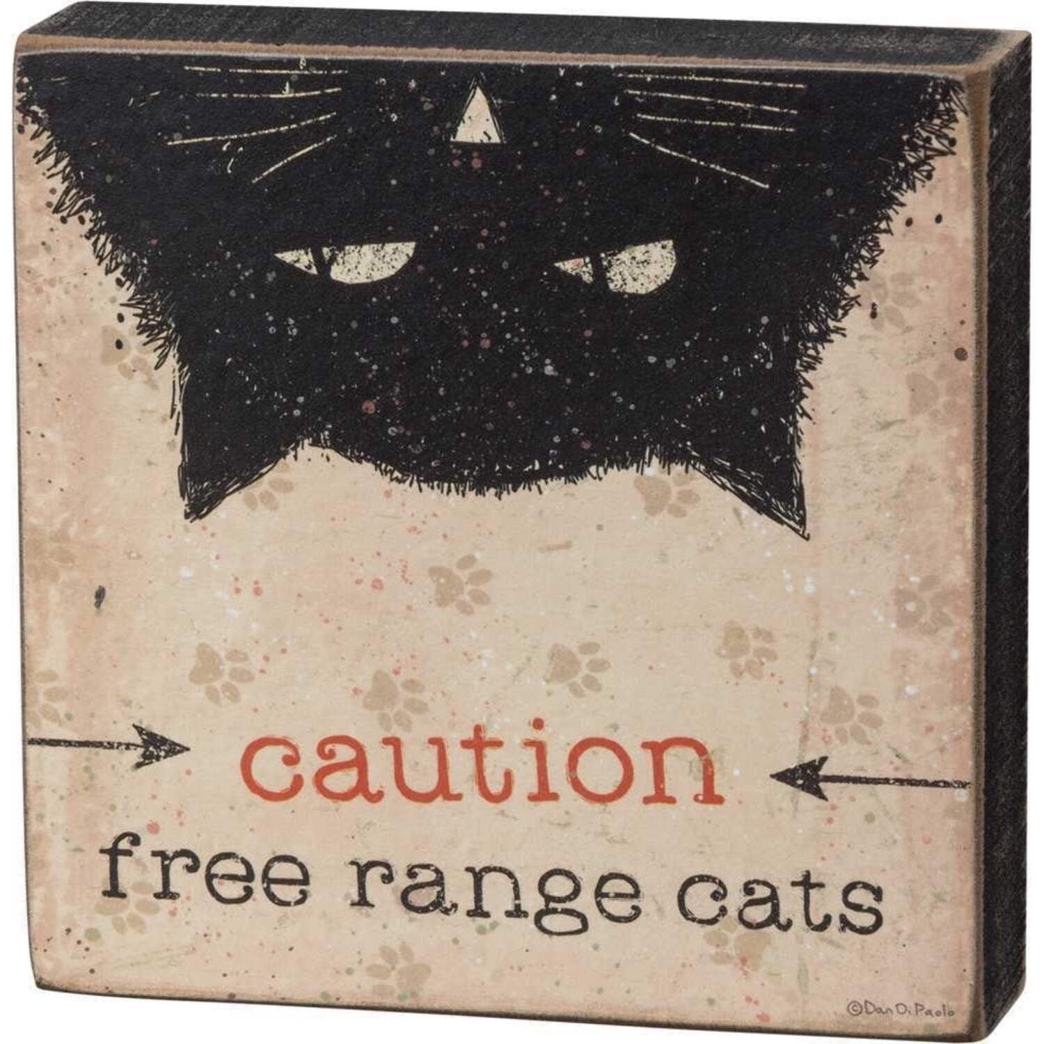 Caution Free Range Cats Block Sign with Cat Design - Walmart.com