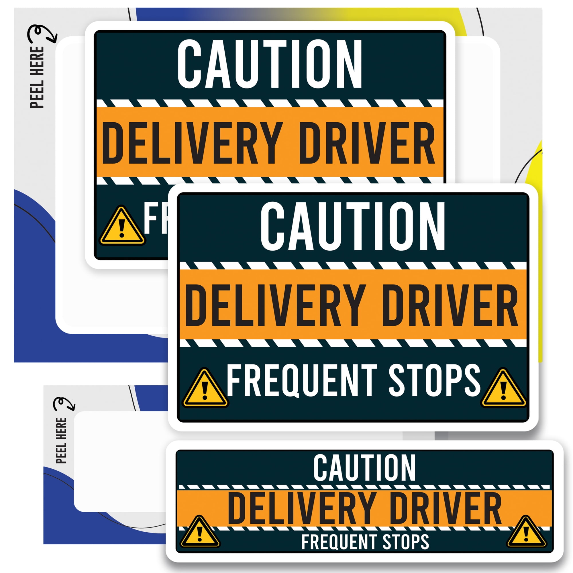 Caution Frequent Stops Bumper Sticker, 3 Pk, Two 12"x8" and One 3"x10 ...