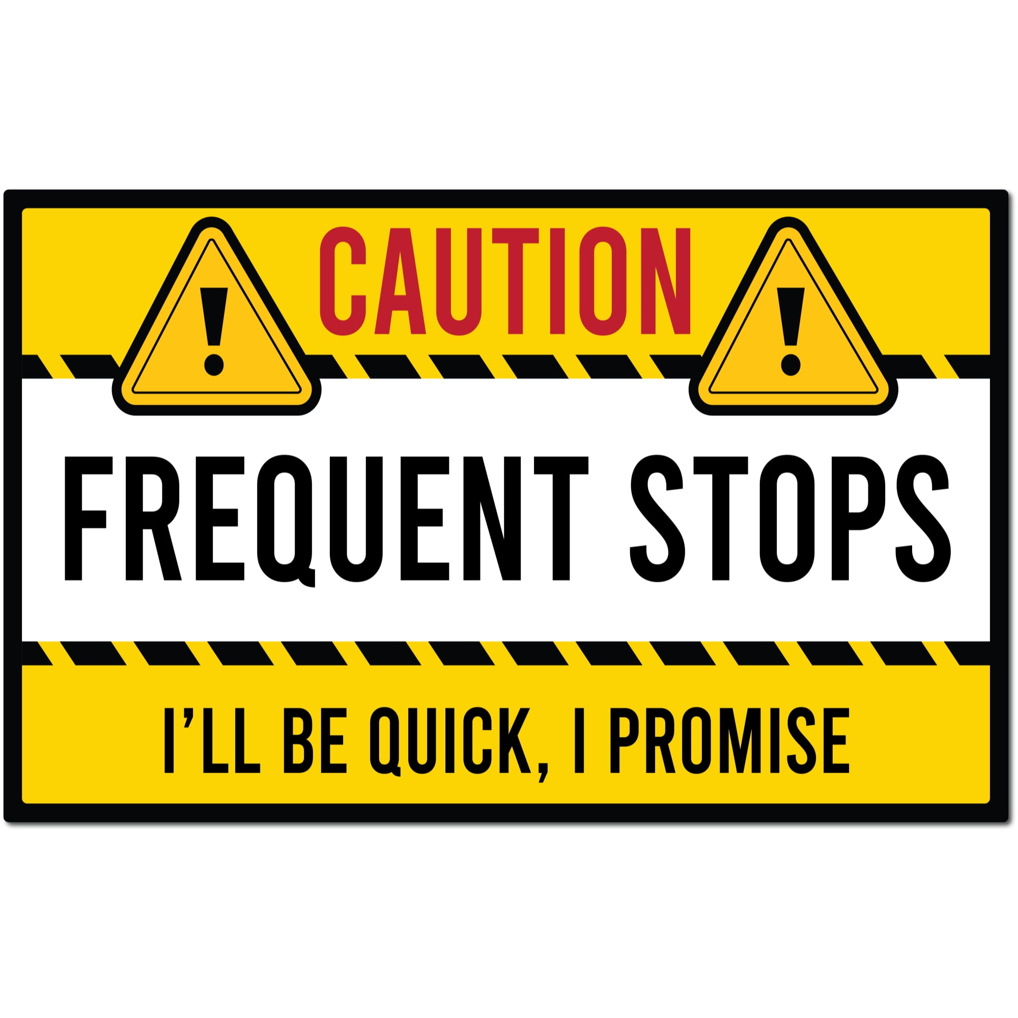 Caution Frequent Stops Delivery Driver Magnet Decal, 5x8 inch ...