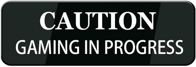 Caution Gaming In Progress Sign Stickers, 9X3 Inch Acrylic Plaque With ...