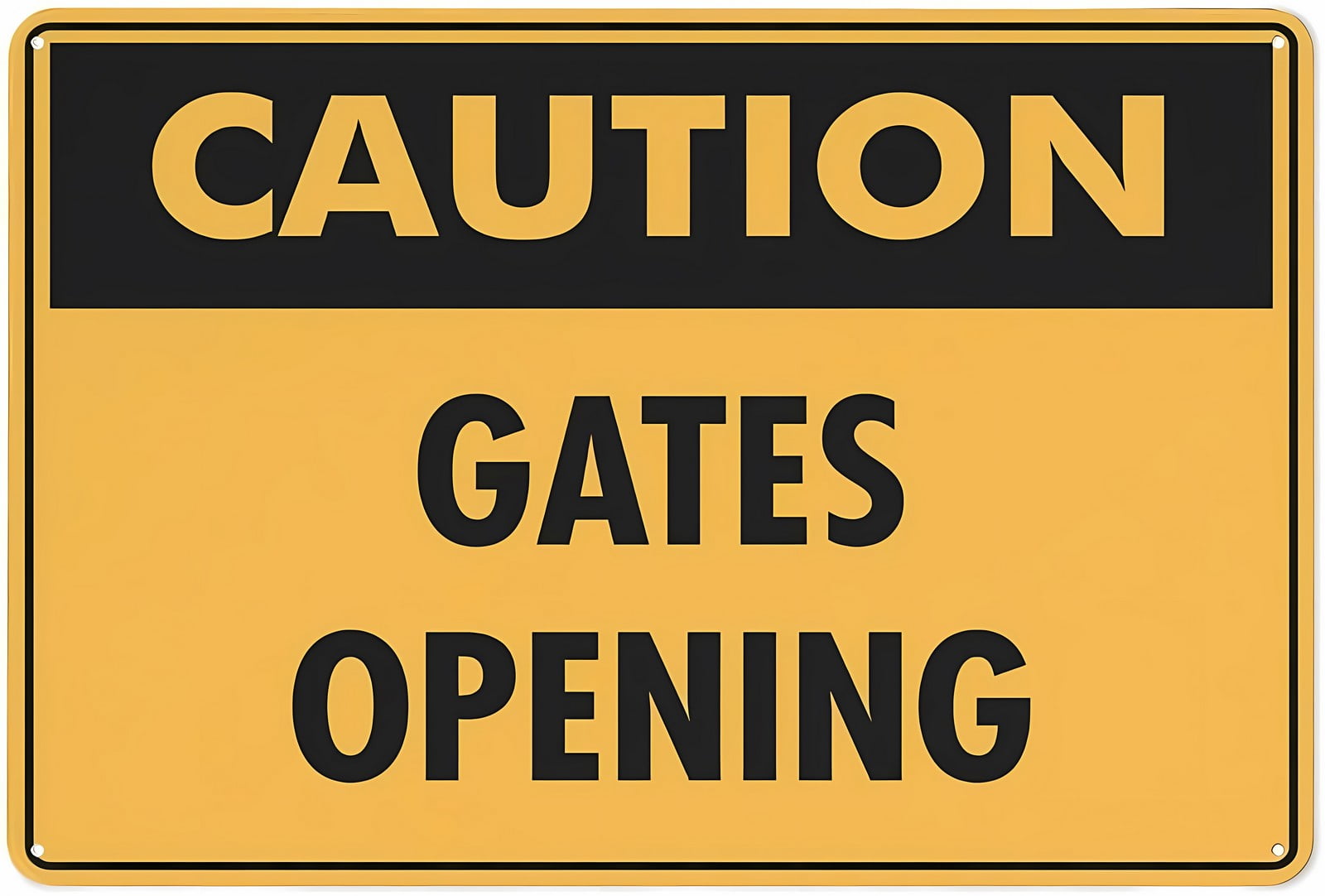 Caution Gates Opening Safe Sign 12 x 8 Inches - Outdoor Use, Practical ...
