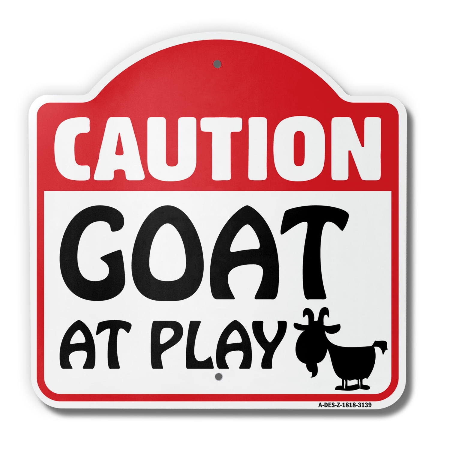 Caution Goat At Play 18" X 18" Heavy-Gauge Aluminum Architectural Sign ...