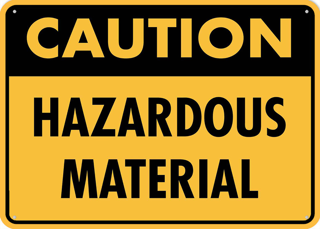 Caution Hazardous Material Sign Outdoor Signs Aluminum 12X8 Inch Uv Ink ...