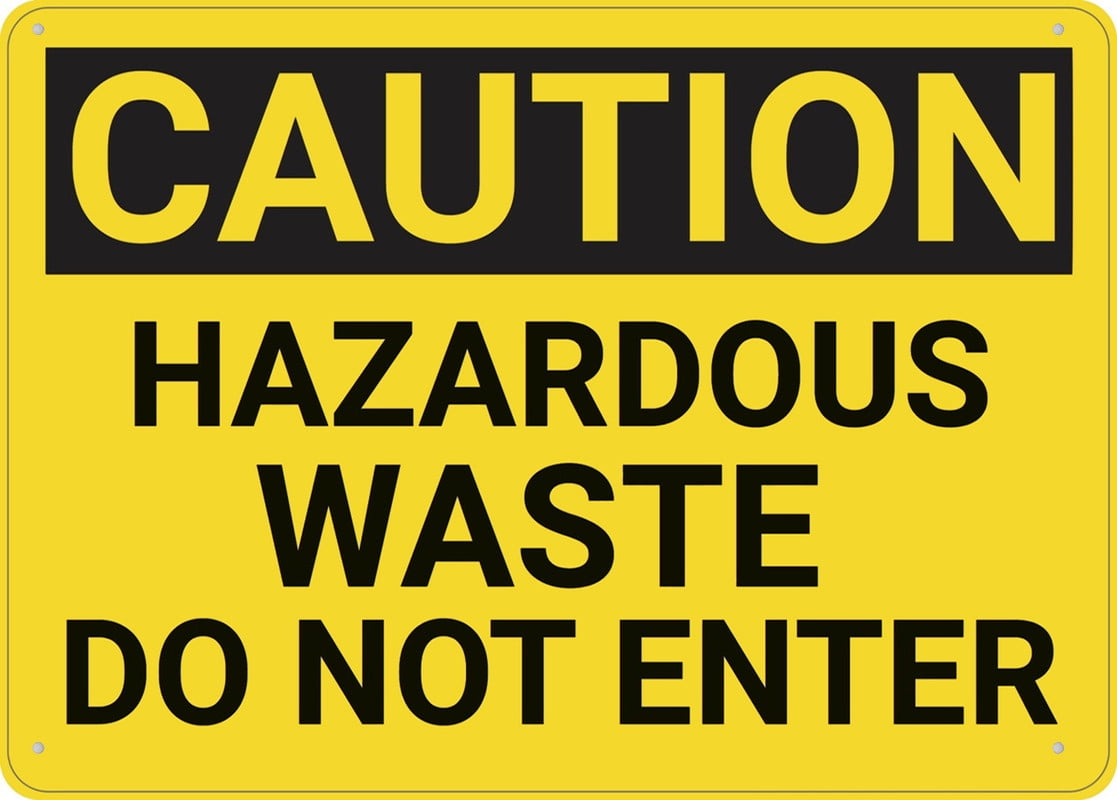 Caution Hazardous Waste Do Not Enter Sign Metal 12X8 Inch Rust Free ...
